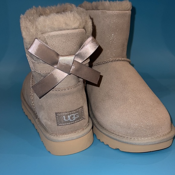 UGG | Shoes | Ugg Mini Bailey Bow Twinkle Boots In Grey Goat Color ...